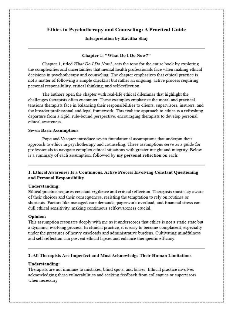 Ethics in Psychotherapy and Counseling | PDF | Psychotherapy | Fallacy