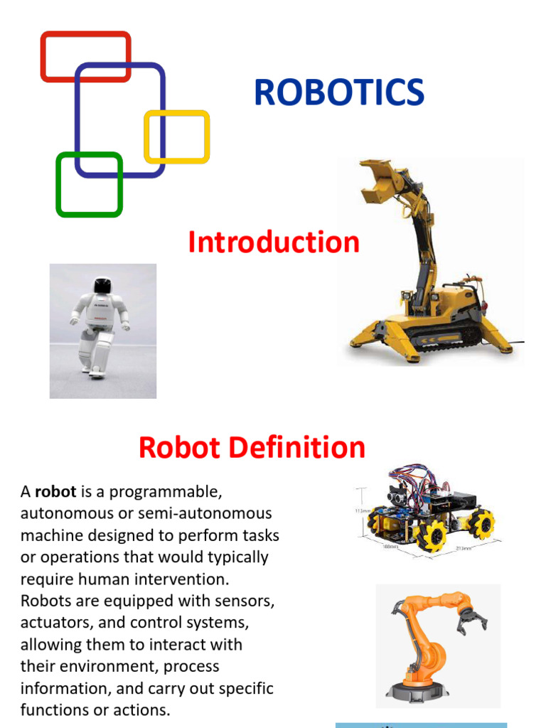 1. INTRODUCTION TO ROBOTICS EMT2423 | PDF | Robot | Robotics