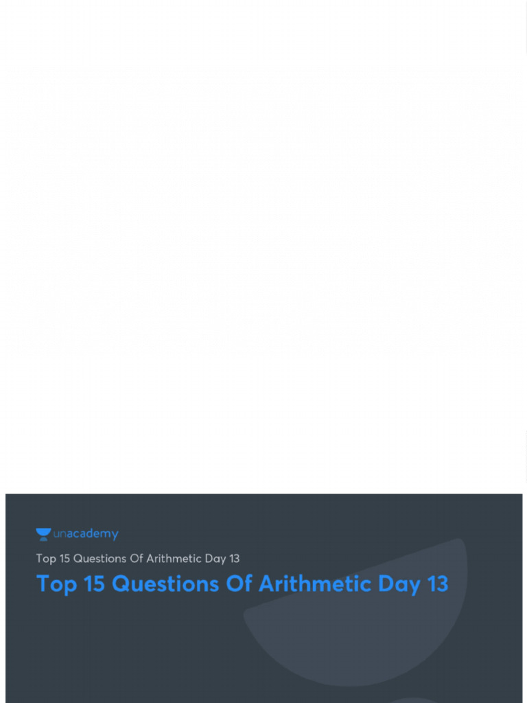 Top 15 Questions of Arithmetic Day 13 With Anno | PDF