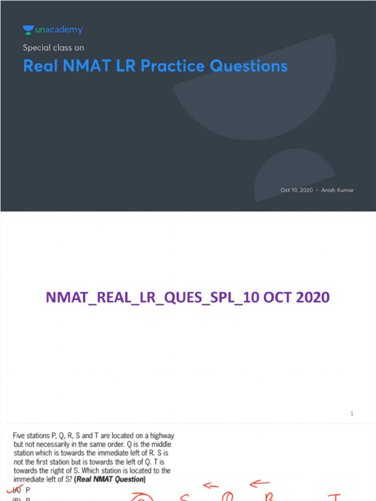 Real NMAT LR Practice Questions With Anno | PDF