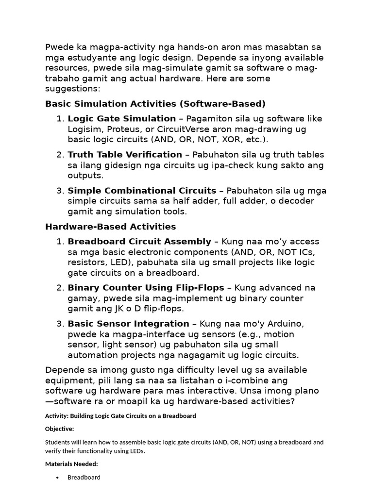 Abby Preparation For Demo | PDF | Logic Gate | Electronic Circuits
