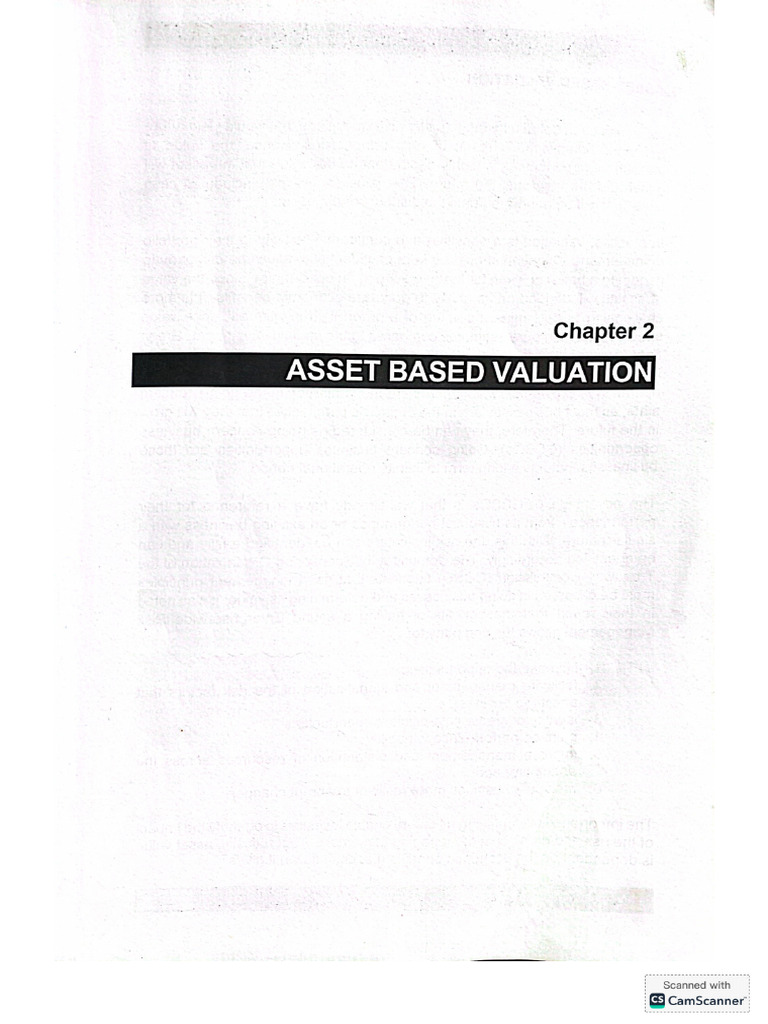 Chapter 2 Asset Based Valuation | PDF
