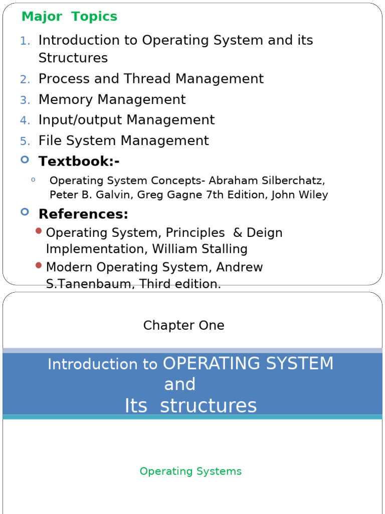 Chaper 1-OS and Its Structures | PDF | Operating System | Central ...