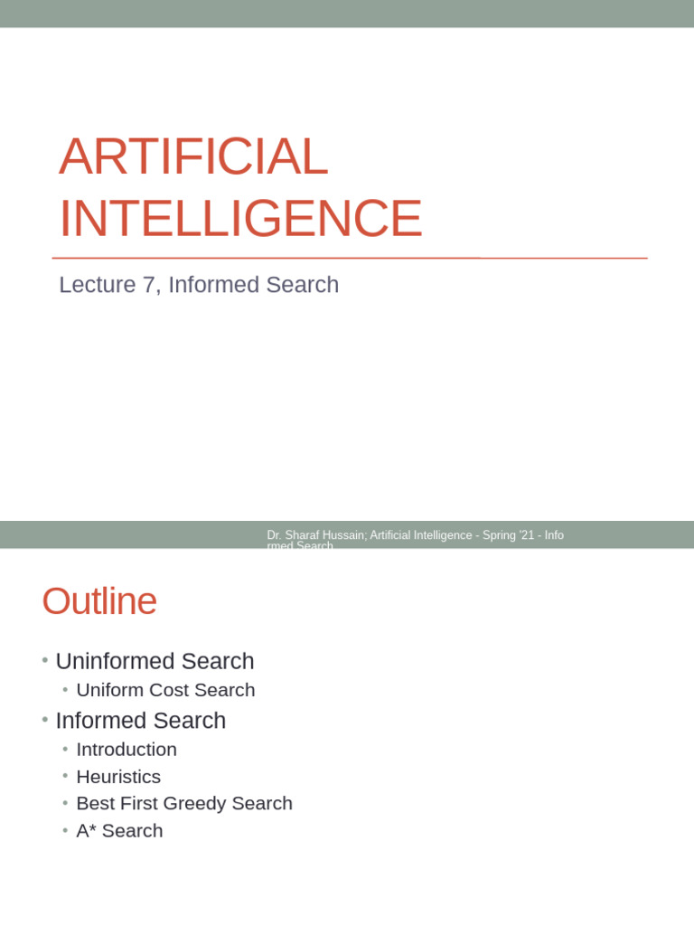 Artificial Intelligence Lec 7 - Informed Search | PDF | Theoretical Computer Science | Algorithms
