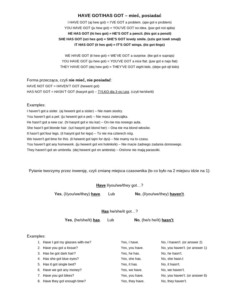 Understanding "Have Got" Usage | PDF