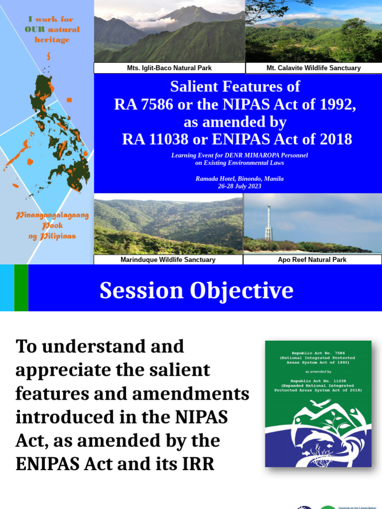 ED_Salient Features of NIPAS Act, as amended | PDF | Protected Area | Prosecutor