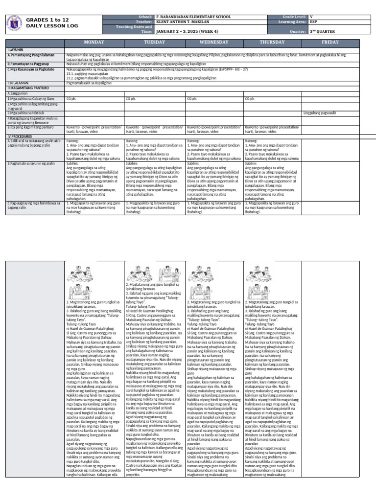 DLL_ESP 5_Q3_W4 | PDF