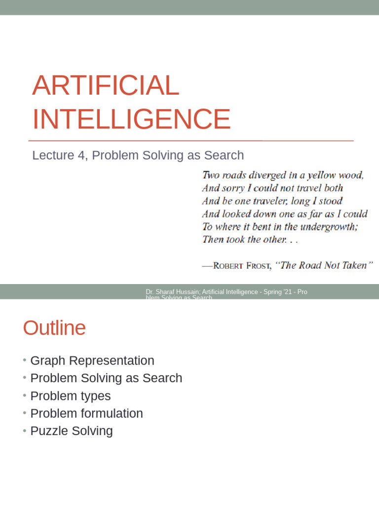 Artificial Intelligence Lec 4 - Problem Solving As Search | PDF | Vertex (Graph Theory ...