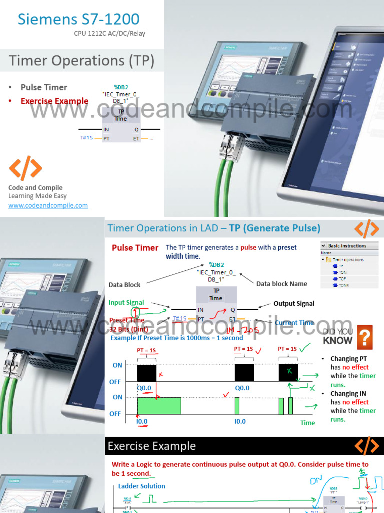 PLC Pulse Timer Guide for Beginners | PDF | Timer | Electronic Engineering