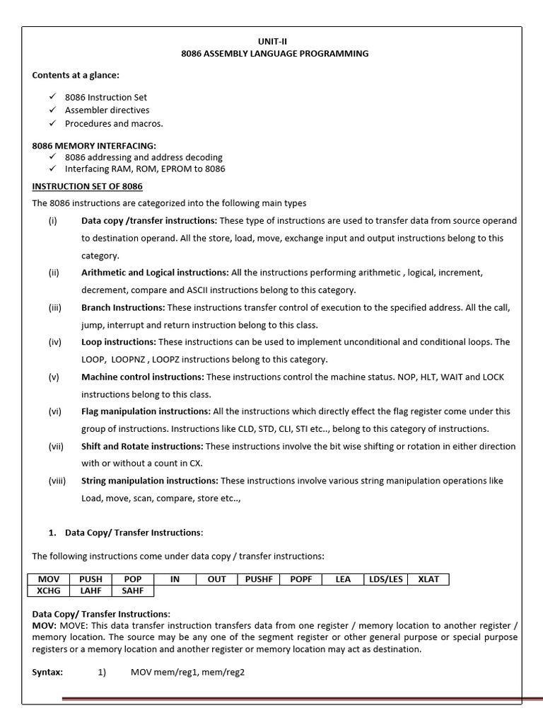 8086 Assembly Language Programming Pdf Binary Coded Decimal Assembly Language