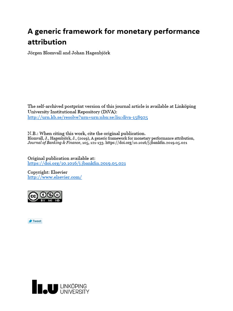 Generic performance attribution | PDF | Beta (Finance) | Principal ...