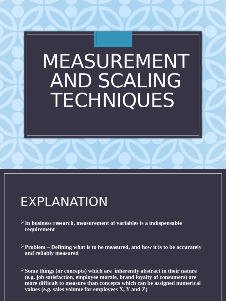Measurement and Scaling PPT Bss | PDF | Level Of Measurement | Attitude (Psychology)