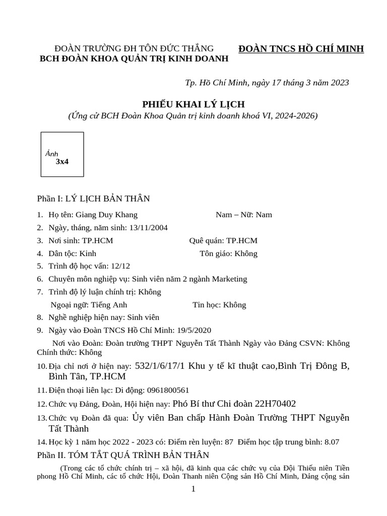 Giang Duy Khang | PDF