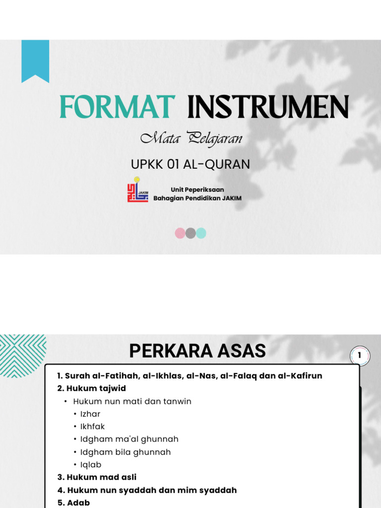 All Format Instrumen Penataran UPKK | PDF