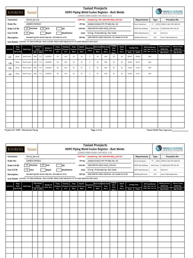Copie de 2294E3 ITP PIP Master 10 - Macro 2 | PDF | Welding | Construction