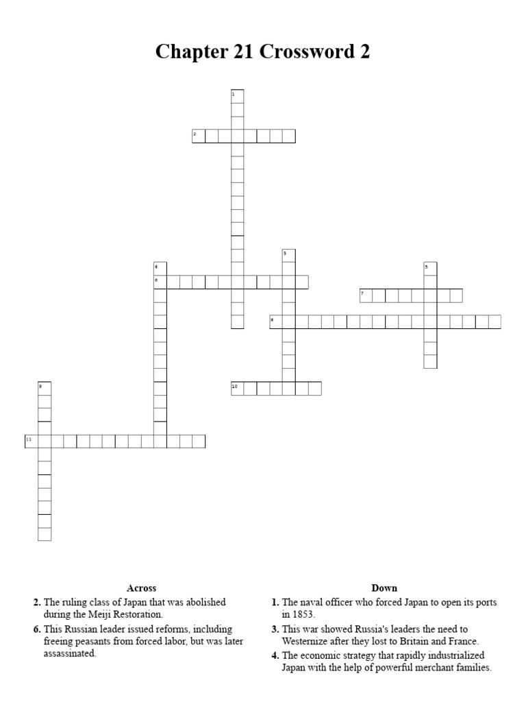 Chapter 21 Crossword 2 - Crossword Labs | PDF