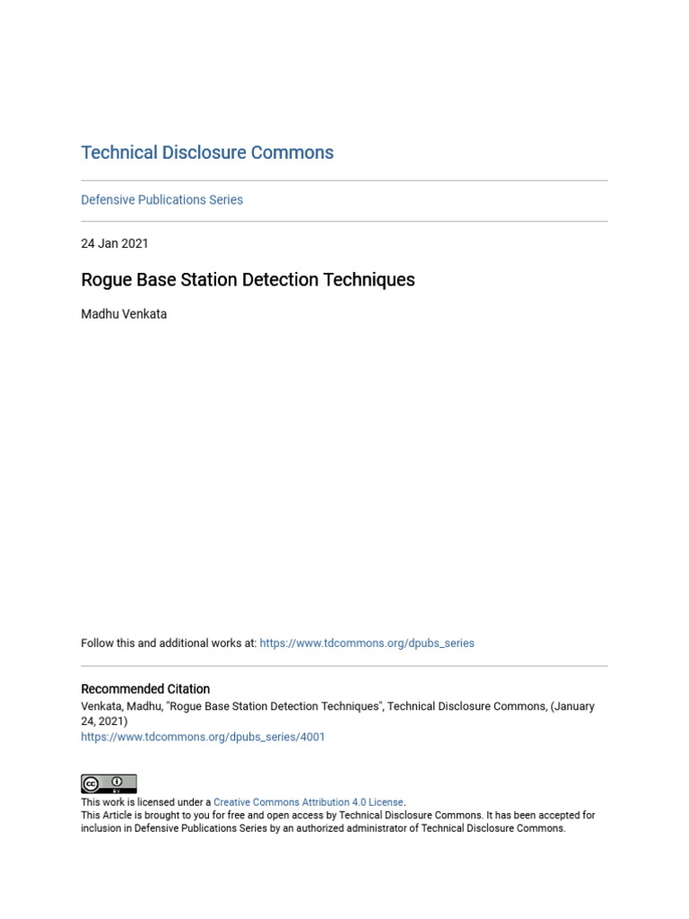 Rogue Base Station Detection Techniques | PDF | Cellular Network ...