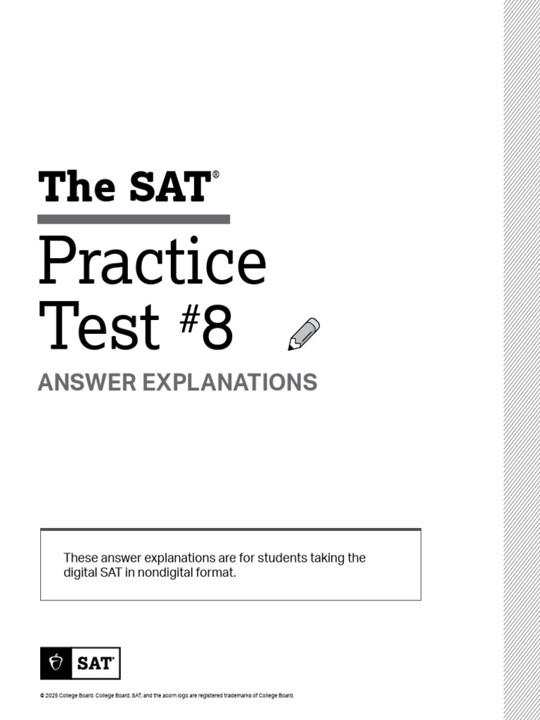 Sat Practice Test 8 Answers Digital | PDF | Verb | Comma