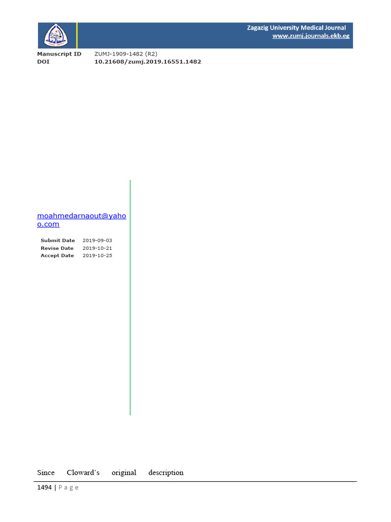 ZUMJ_Volume 27_Issue 6_Pages 1494-1502 | PDF | Vertebral Column | Vertebra