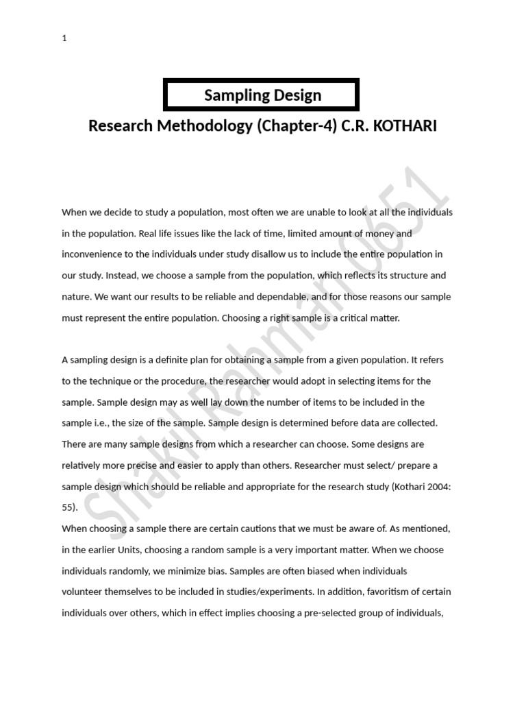 RM-Sampling Design Shakil Rahman 0651 | PDF