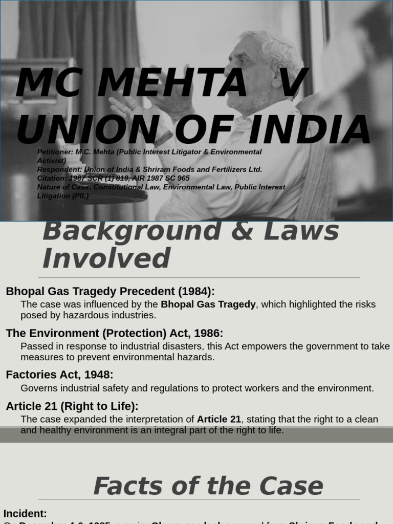 Oleum Gas Leak Case: Absolute Liability | PDF | Environmental ...