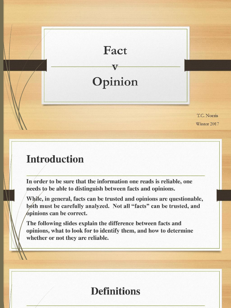 Fact v. Opinion Lesson | PDF