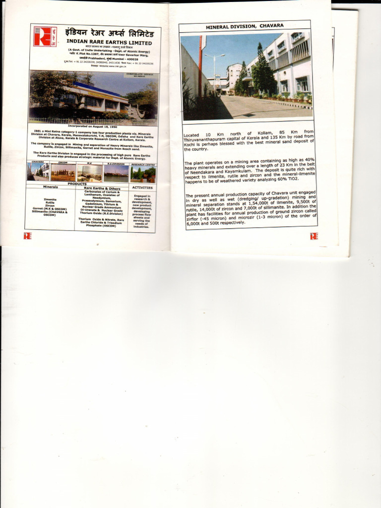 Indian Rare Earths (IRE) Book | PDF