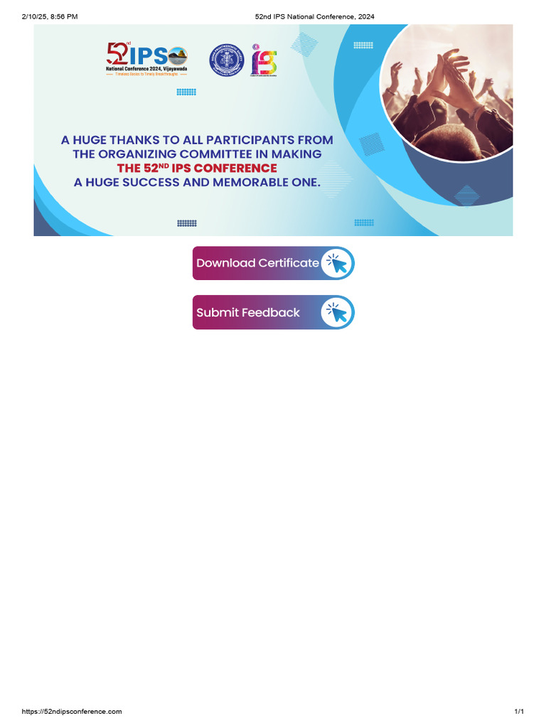 52nd IPS National Conference, 2024 1 | PDF