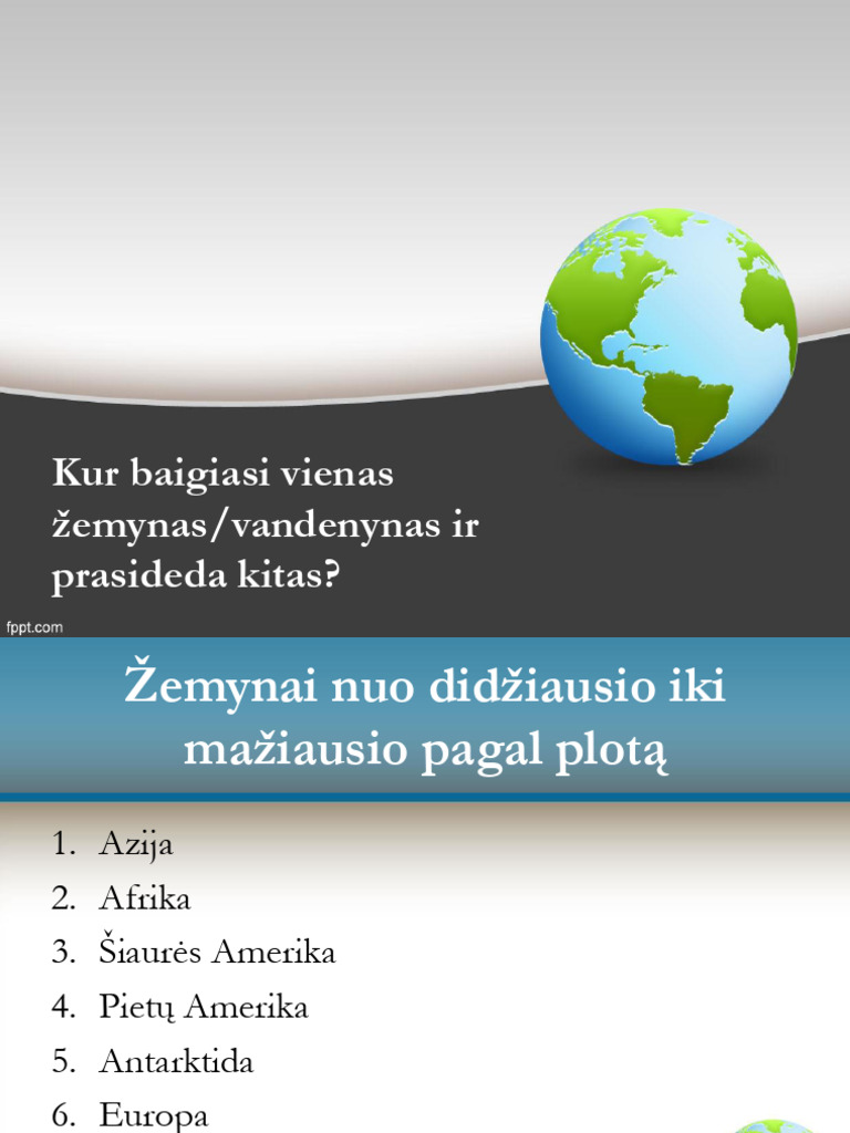 Pamoka Nr. 4 - Žemynų Ir Vandenynų Ribos | PDF