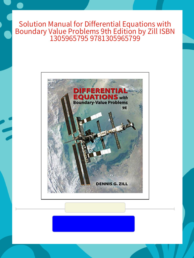 Solution Manual For Differential Equations With Boundary Value Problems 9th Edition by Zill ISBN ...