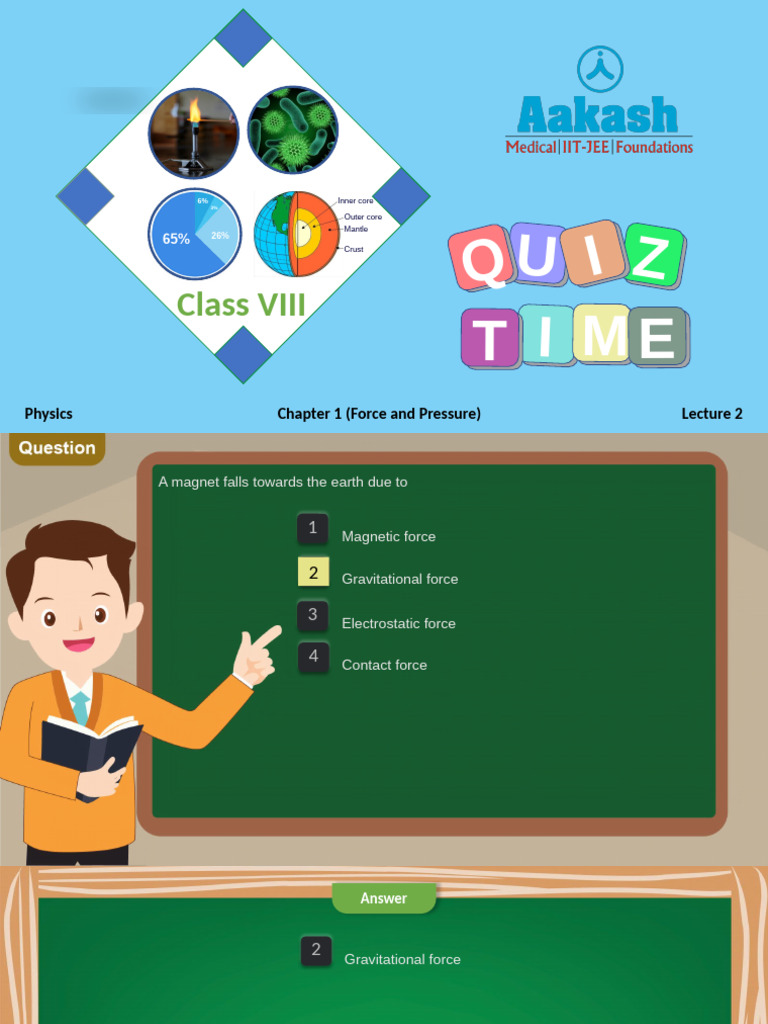 Quiz - C-VIII - Ch-01 - Force and Pressure - PPT - 02 | PDF | Force ...