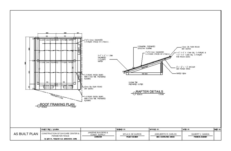 Rafter Details: As Built Plan | PDF