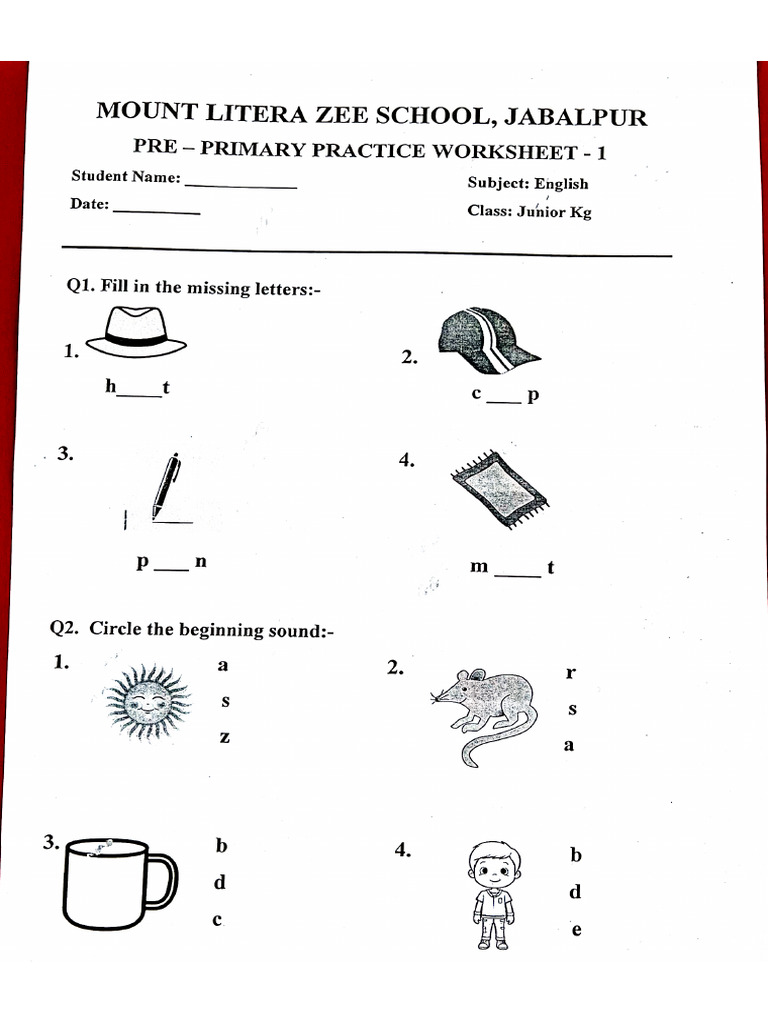 English Worksheet - 1 | PDF