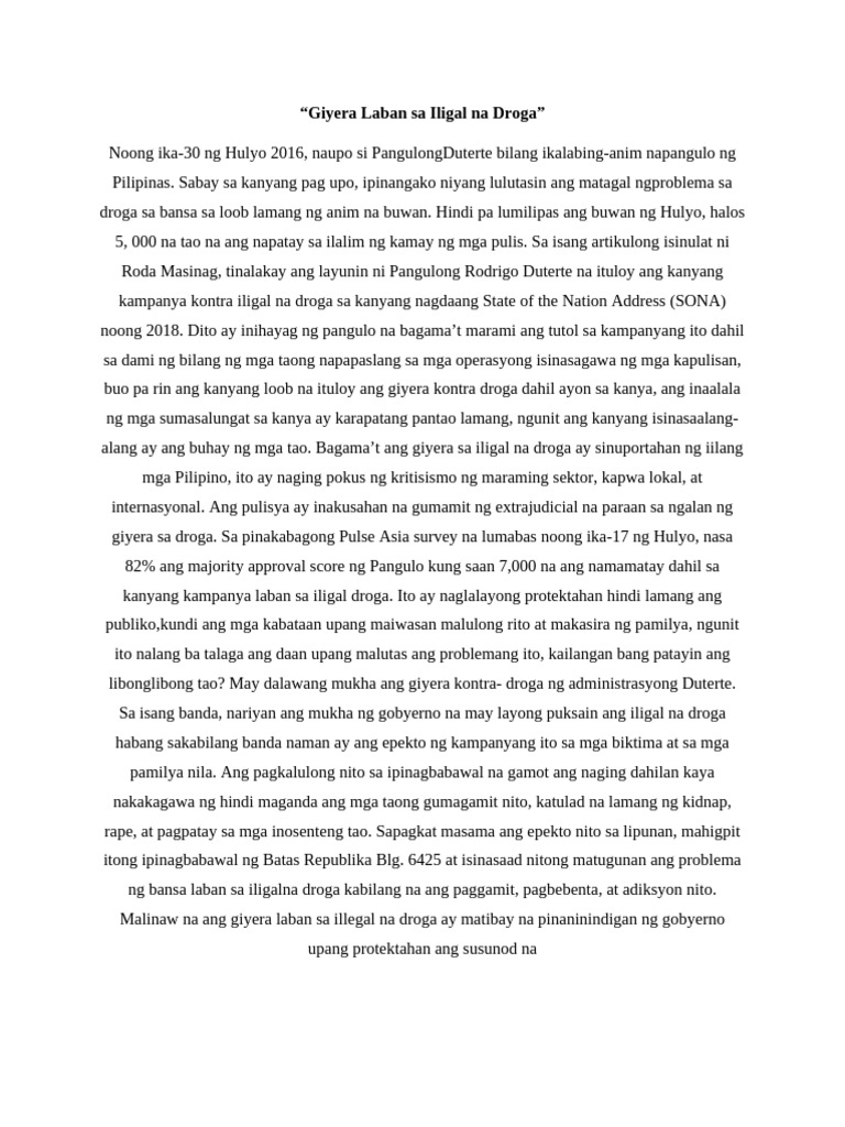Giyera Laban Sa Iligal Na Droga | PDF