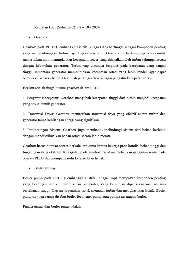 Electrical Pltu Sumbangsel 1 - Day2 | PDF