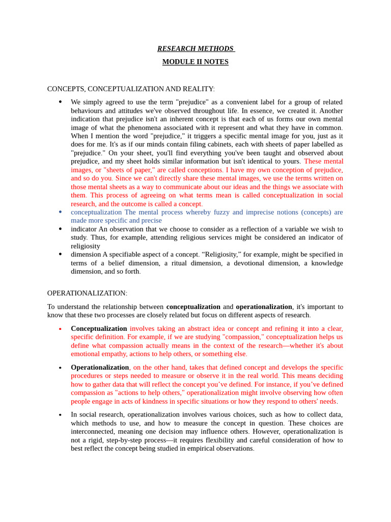 Research Methods Module II Notes | PDF | Sampling (Statistics) | Survey ...