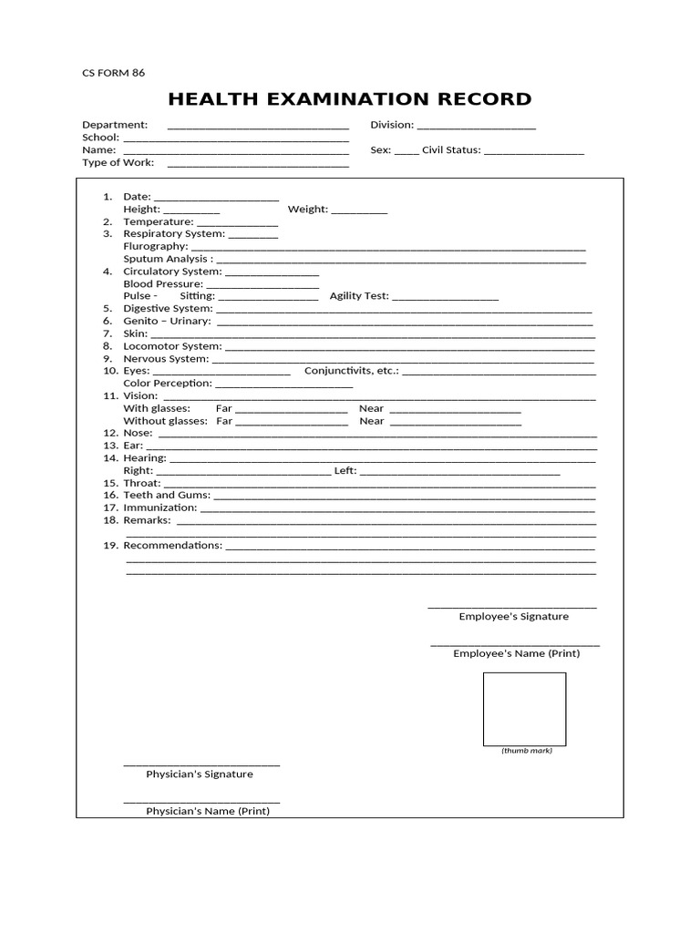 FORM-86 | PDF | Medical Specialties