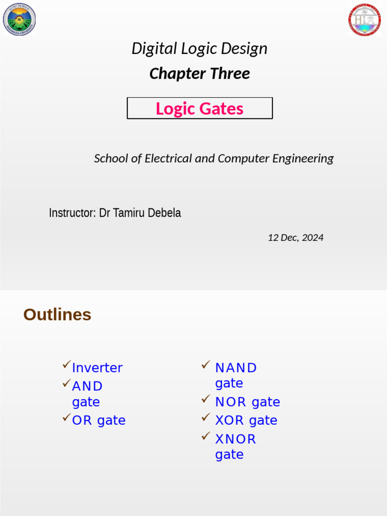 Chapter 3 Logic Gates | PDF | Logic Gate | Electrical Circuits