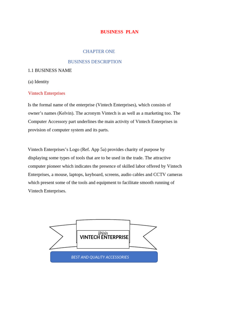 Vintech Enterprises Business Plan Overview | PDF | Laptop | Profit ...