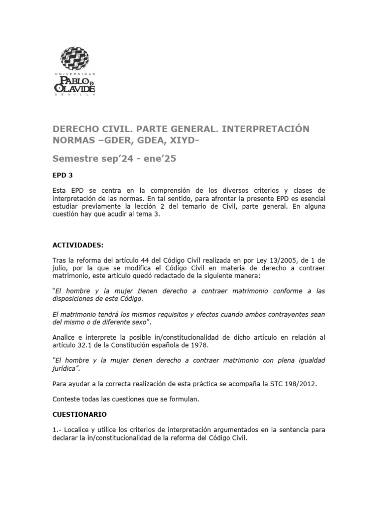 EPD 3 2024-25 Interpretación Normas | PDF