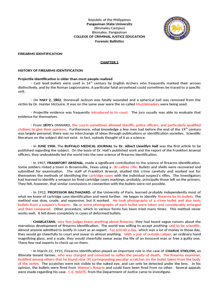 Criminalistics-3-Forensic-Ballistics-notes | PDF | Shotgun | Gun Barrel