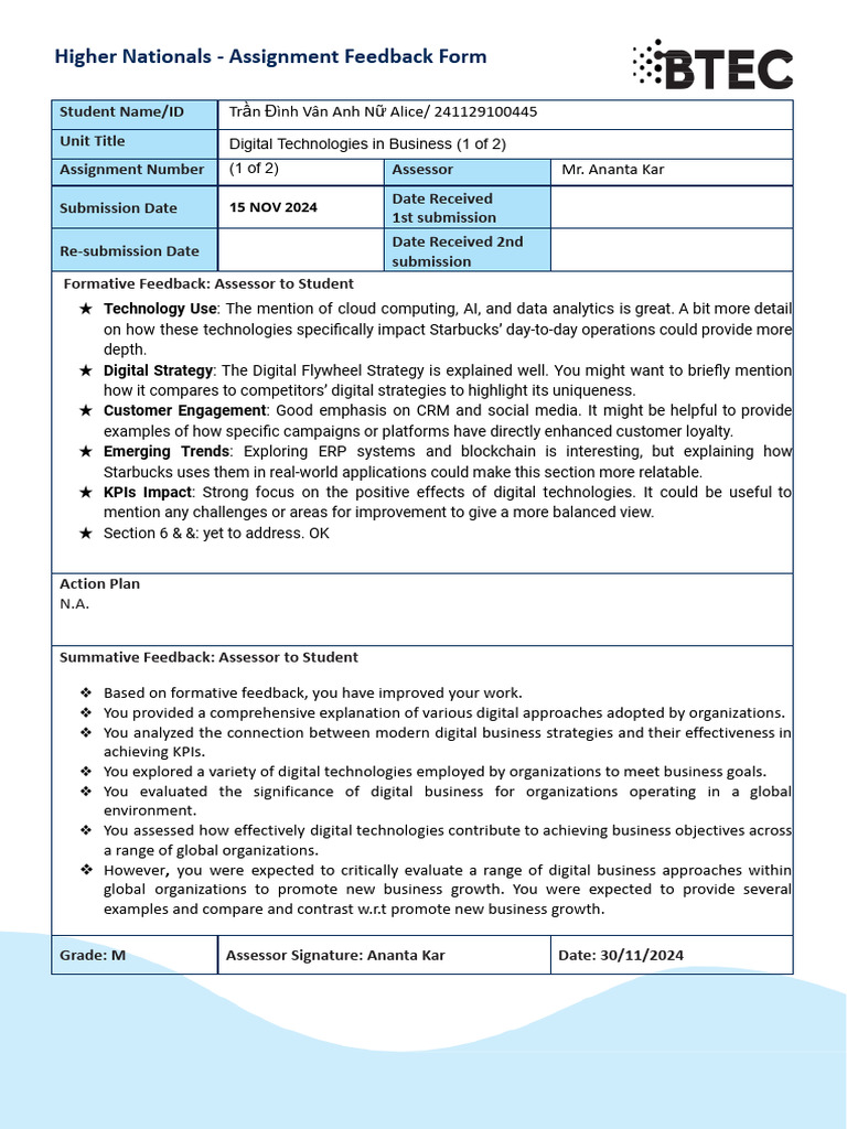 DBP A1 Qt24 Final Feedback Forms | PDF | Evaluation | Customer ...
