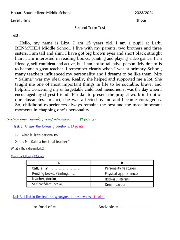 2ND Term Test 4ms | PDF