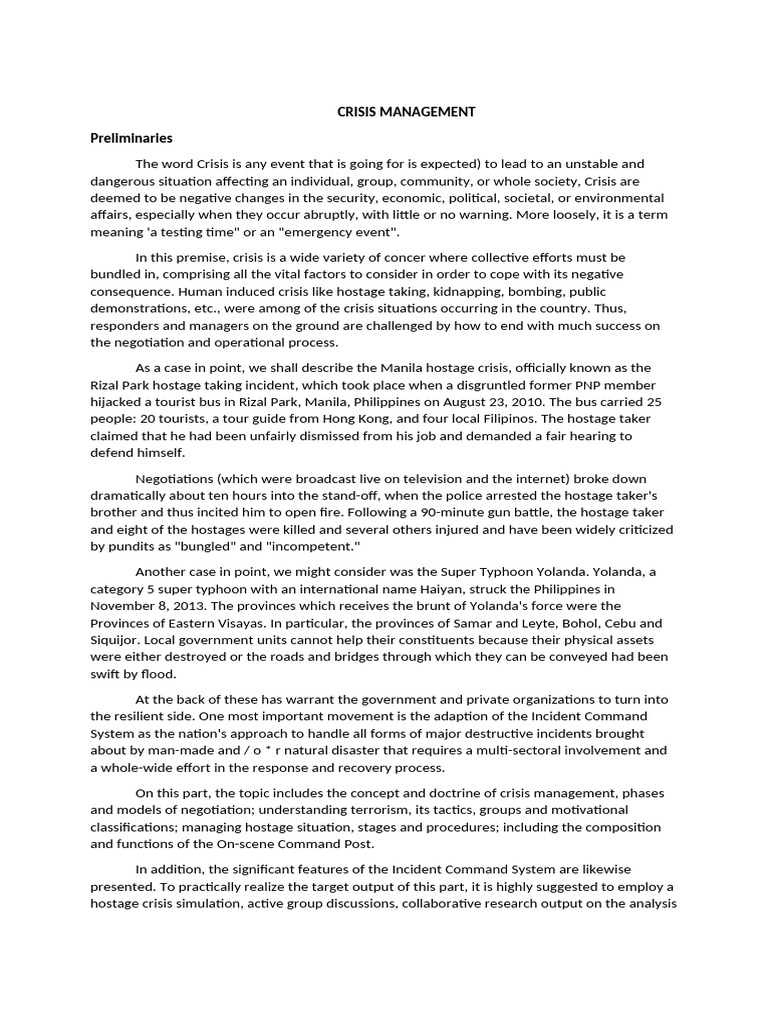 Understanding Crisis Management | PDF | Paranoia | Delusion