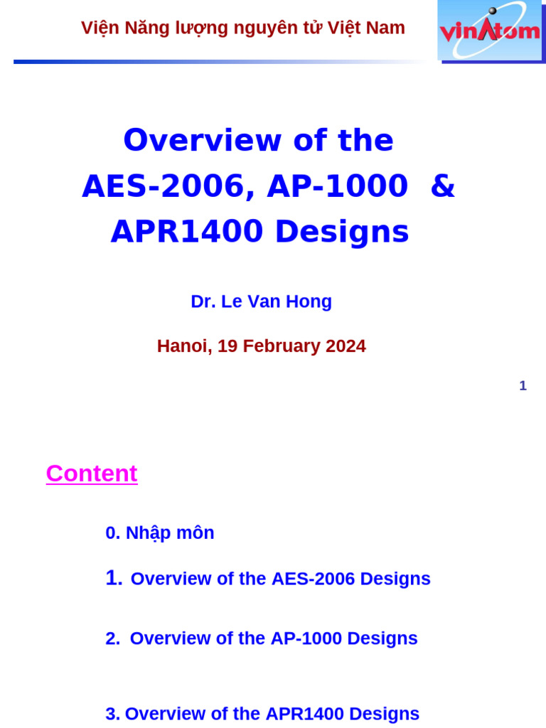 Overview of AES-2006 and AP-1000 Systems - New01 | PDF