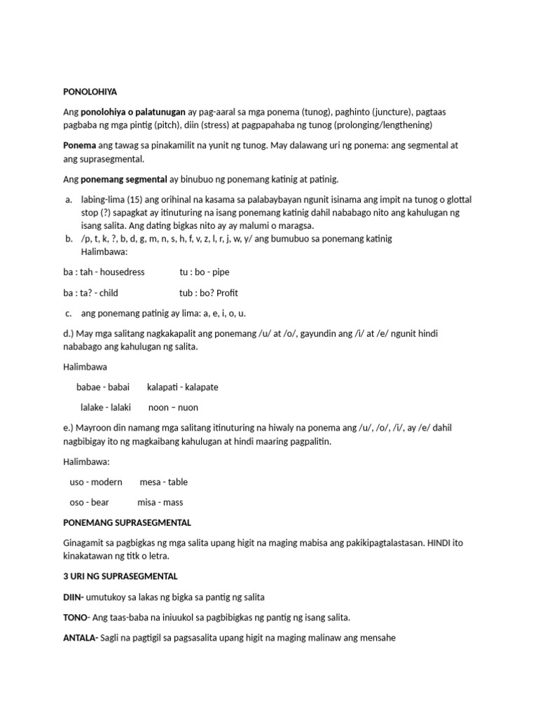 PONOLOHIYA | PDF