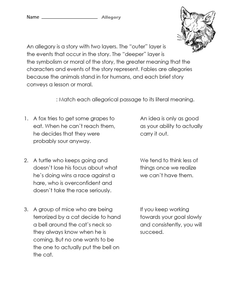 Allegorical Sayings in Language Stories | PDF