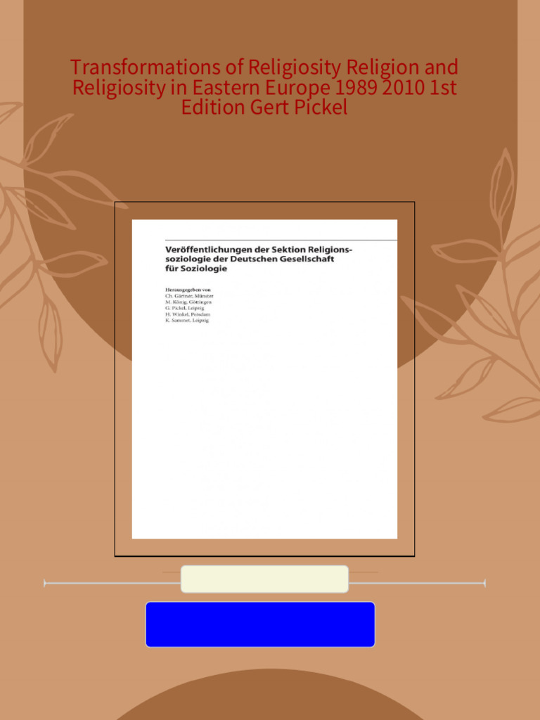 Transformations of Religiosity Religion and Religiosity in Eastern ...