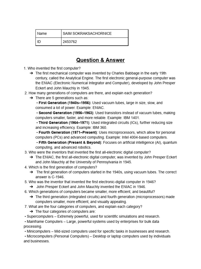 Q&A Computer-2 | PDF | Computer Data Storage | Central Processing Unit