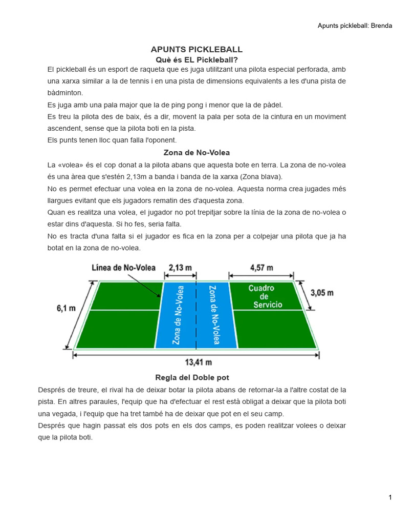 Apunts Pickleball Brenda | PDF